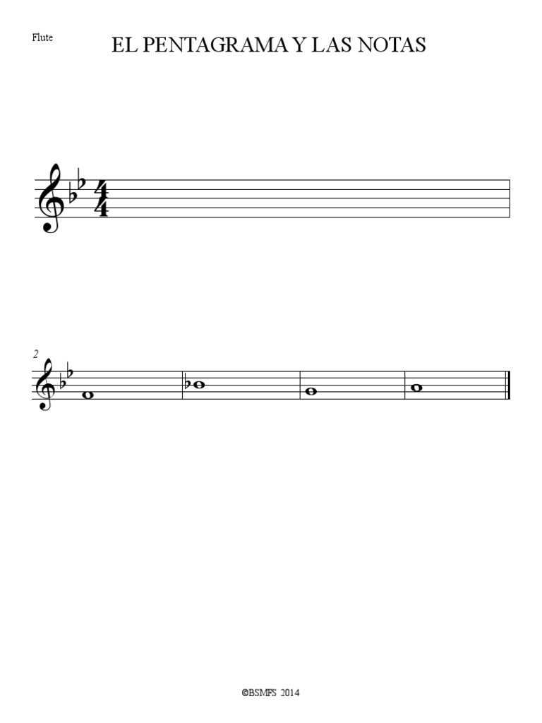 Pentagrama Flauta PDF | PDF