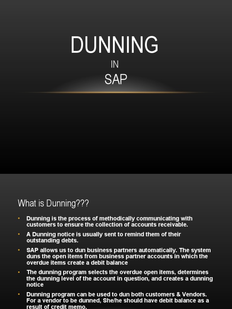 Dunning In Sap Automate Accounts Receivable Collection Pdf Debits And Credits
