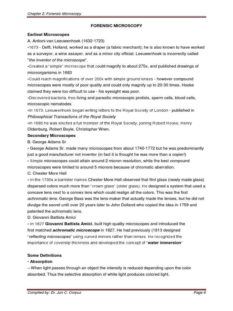 Chapter 2. Forensic Micros | PDF | Microscope | Microscopy