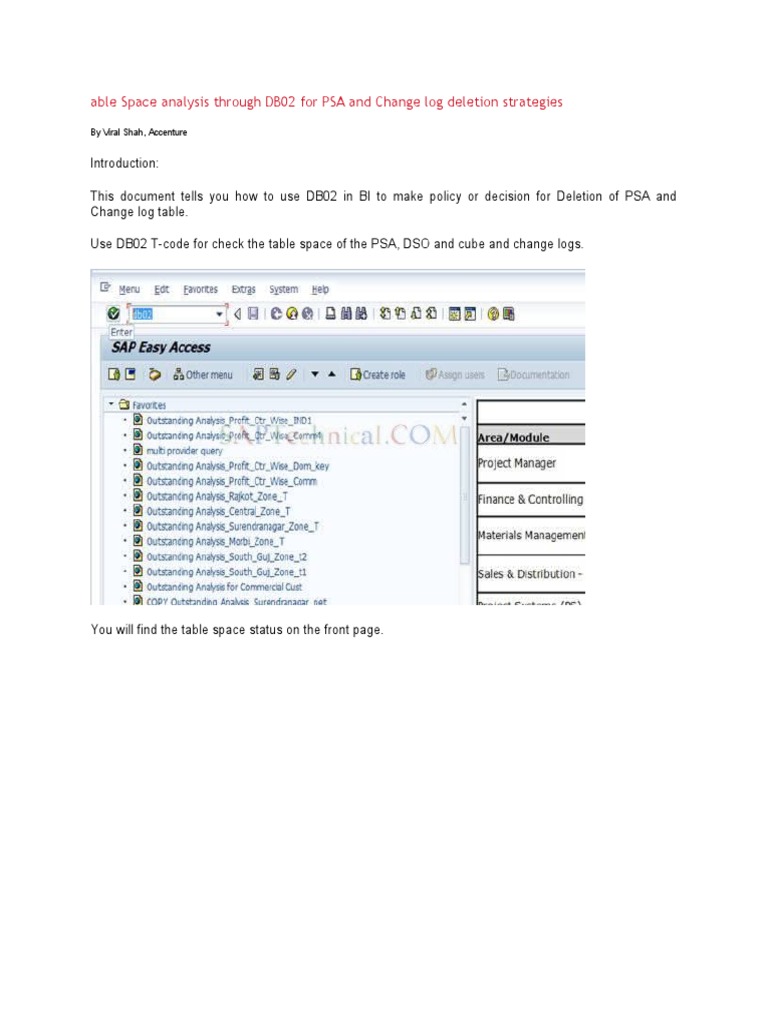 Table Space Analysis Through DB02 | PDF | Computers