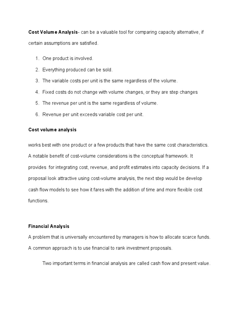 Cost Volume Analysis | PDF | Mathematical And Quantitative Methods (Economics) | Teaching ...