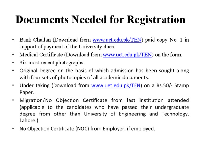 UET Medical Form Requirements | PDF