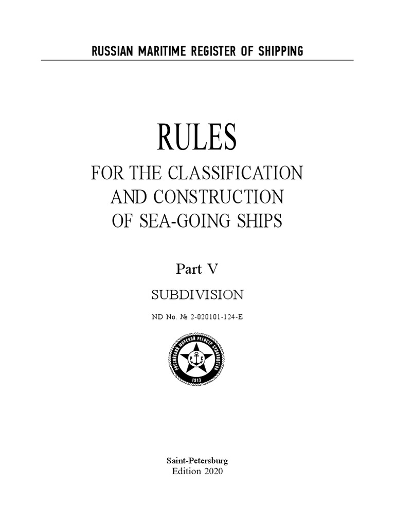 Rules For The Classification and Construction of Sea-Going Ships, Part ...