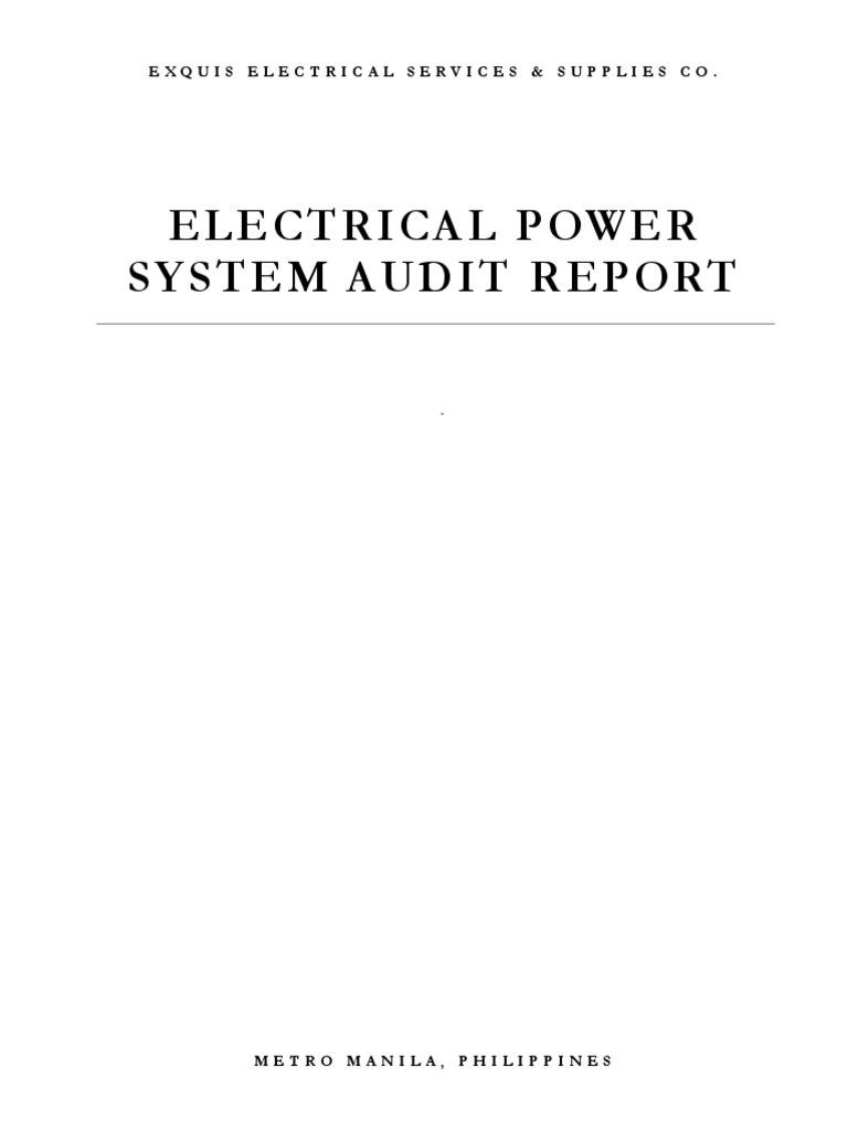 Exquis Engineering - Electrical Power System Audit Sample Report PDF | PDF | Transformer | Power ...