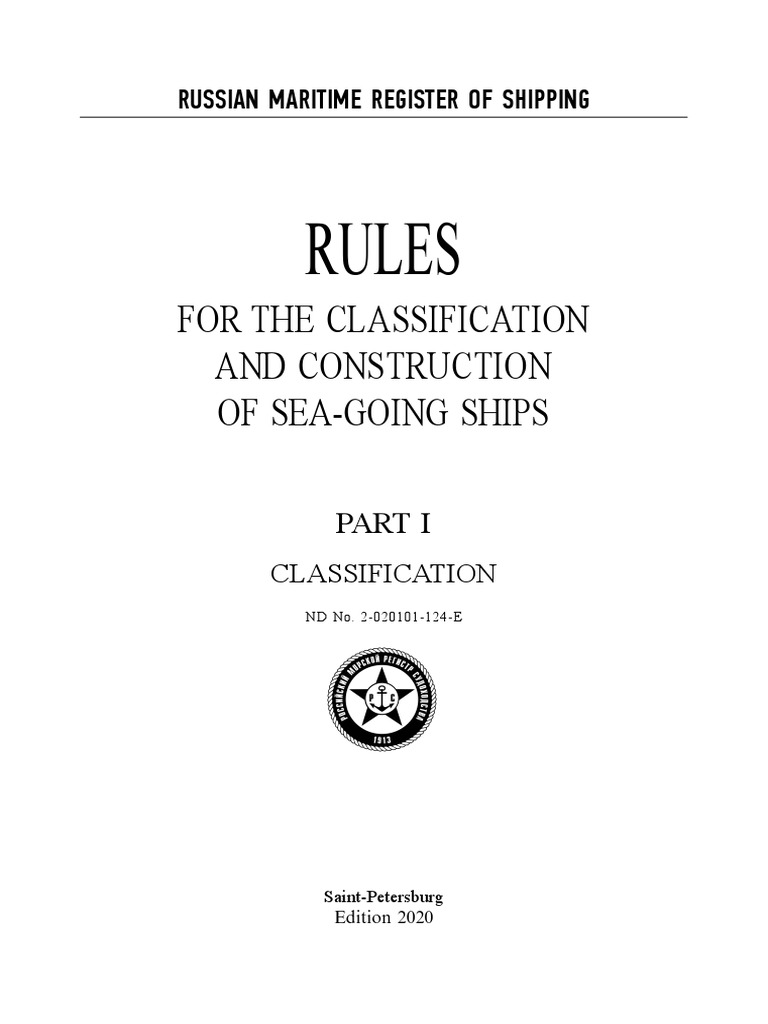 Rules For The Classification and Construction of Sea-Going Ships, Part ...