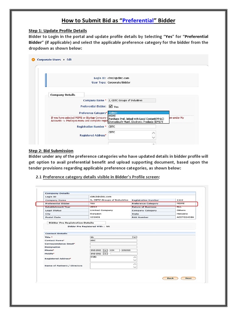 How To Submit Bid As " " Bidder: Preferential | PDF | Auction | Auction ...