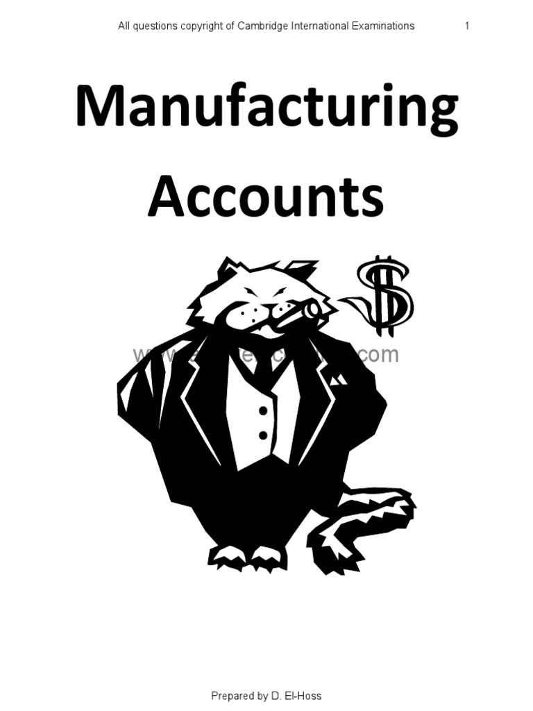 As Accounting Manufacturing Accounts | PDF | Expense | Inventory
