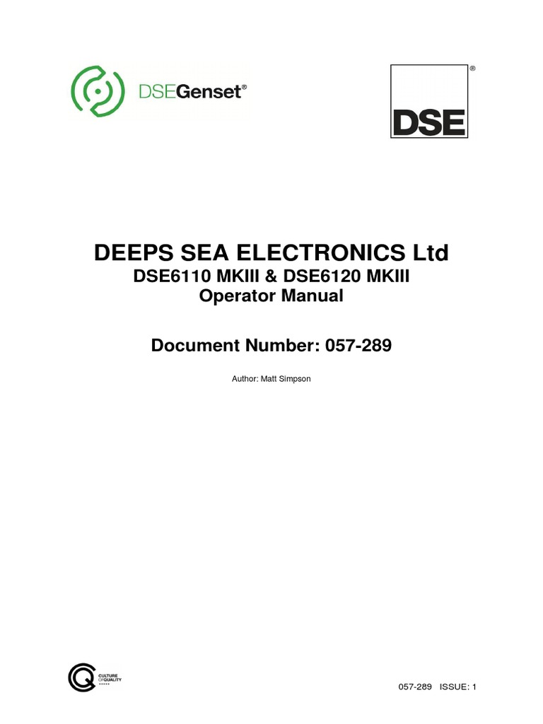 DSE6110 MKIII DSE6120MKIII Operators Manual | PDF | Exhaust Gas | Gsm