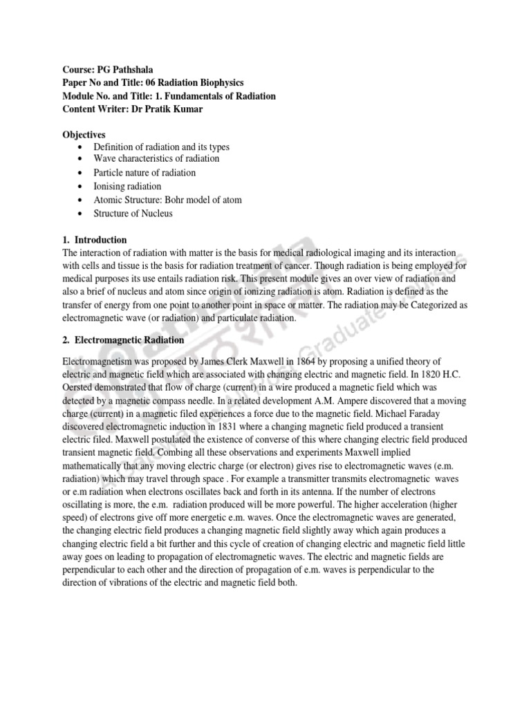 Fundamental of Rediation | PDF | Nuclear Force | Atomic Nucleus