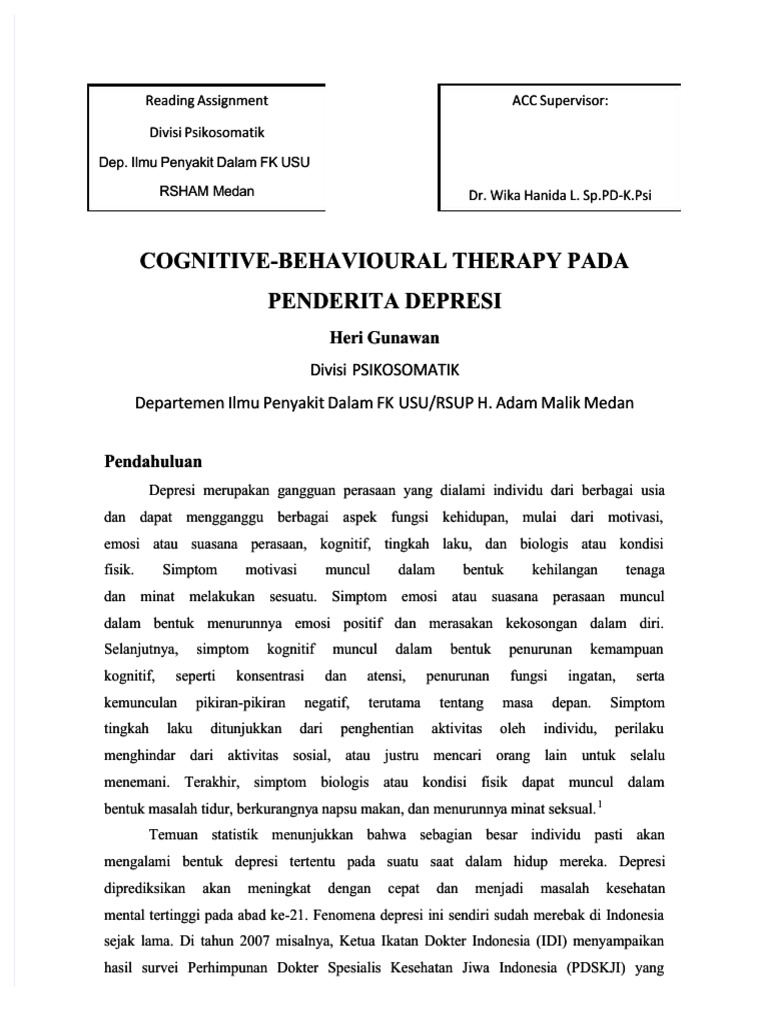 (PDF) CBT Pada Depresi - Compress PDF | PDF