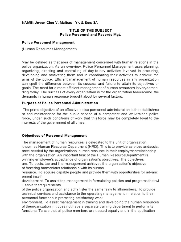 Police Personnel and Management | PDF | Police | Recruitment