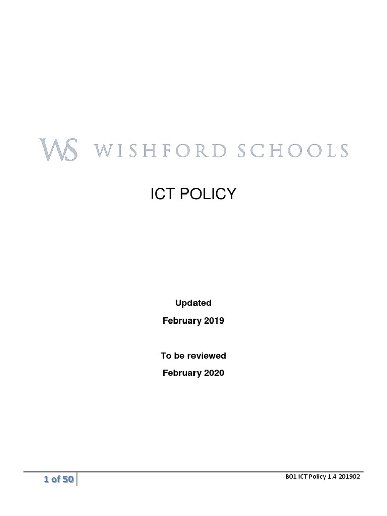 ICT Policy | PDF | Cyberbullying | Information Security