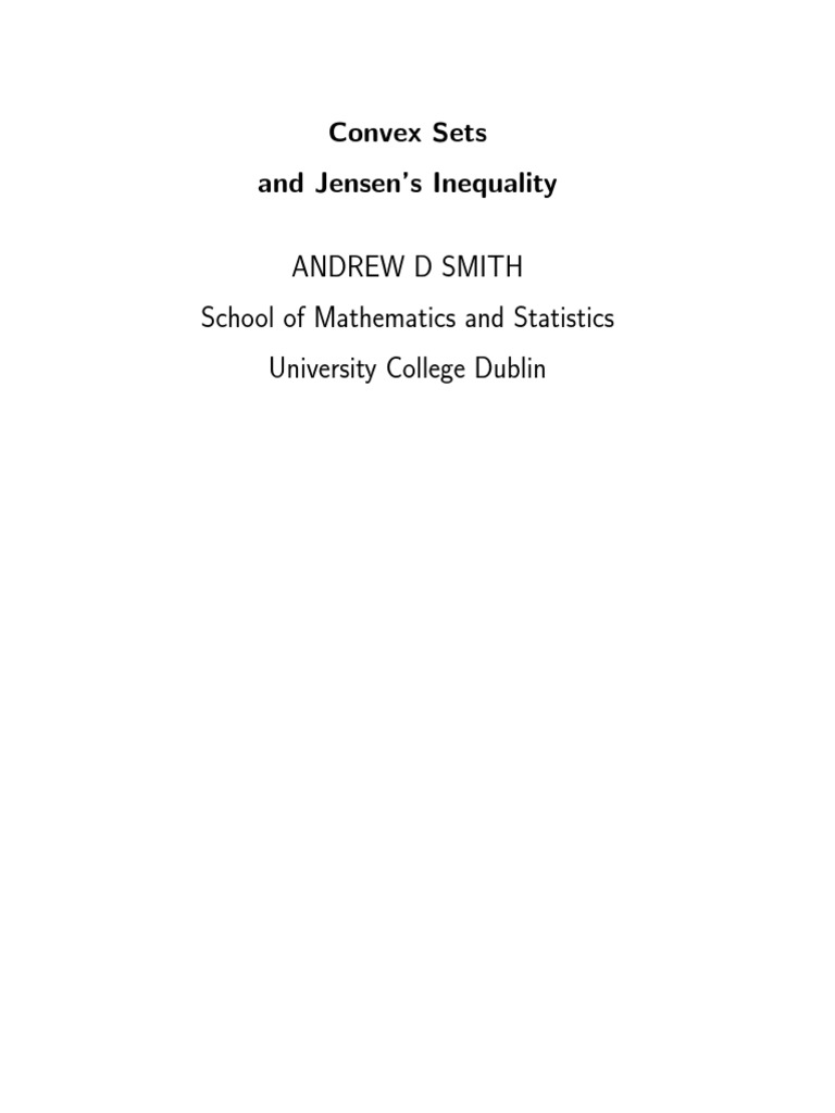 Convex Sets and Jensen's Inequality | PDF | Convex Set | Function ...