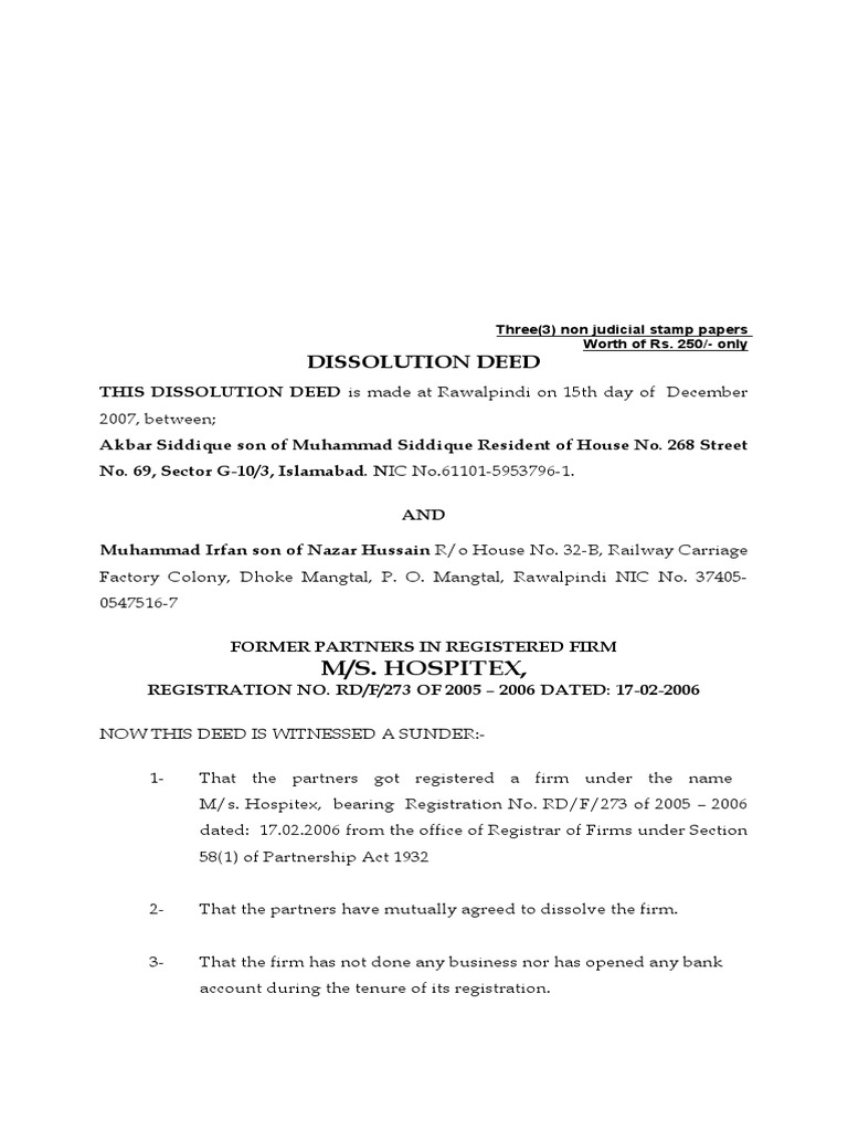 Revocation of Partnership Deed | PDF