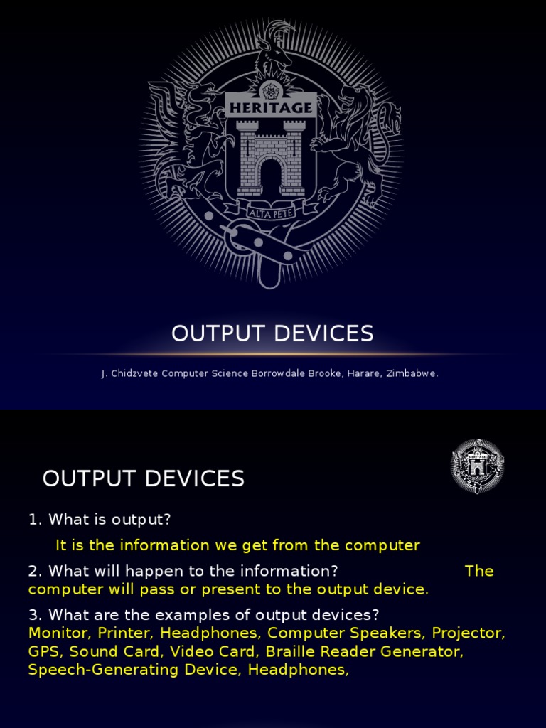 Lesson 2 - Output Devices - Printers | PDF | Printer (Computing ...