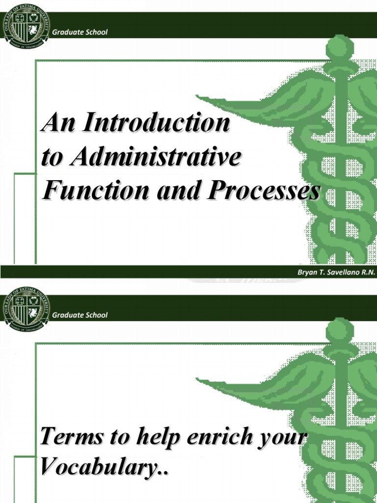 An Introduction To Administrative Function and Processes | PDF | Swot ...