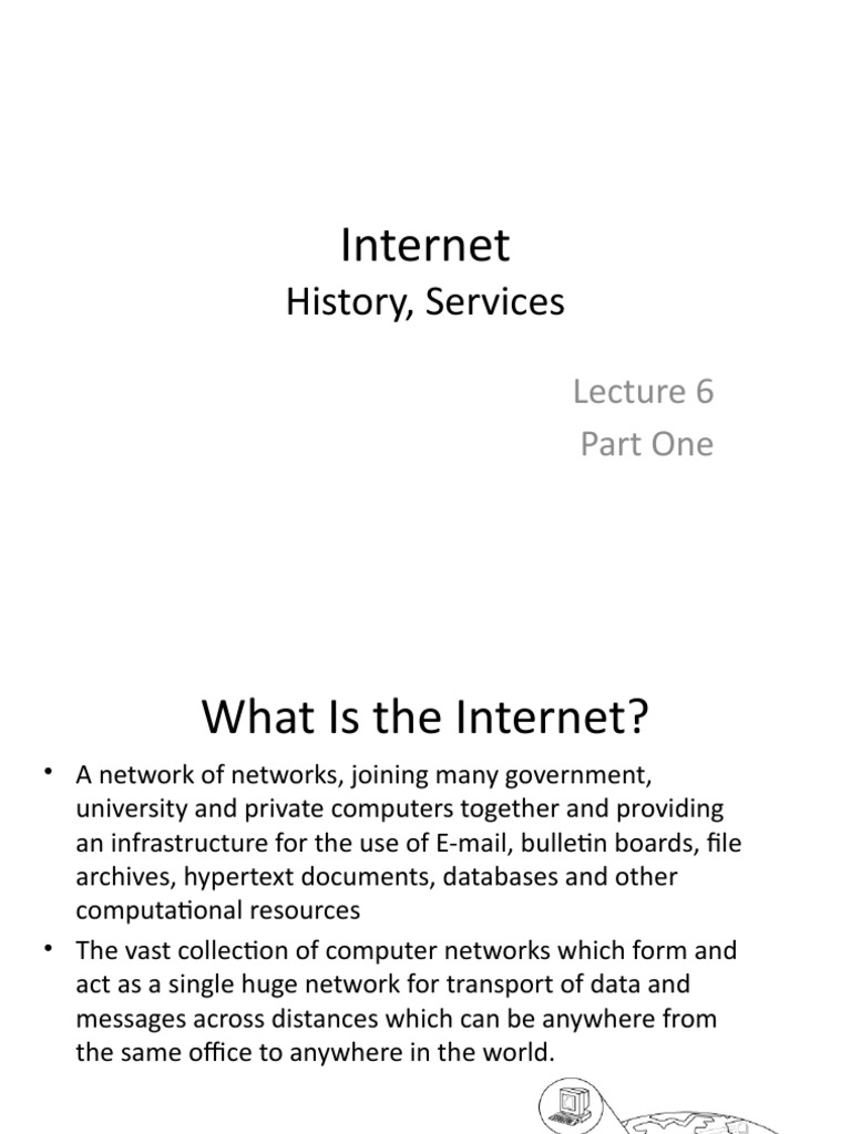 Internet: History, Services | PDF | Internet Protocol Suite | Computer ...