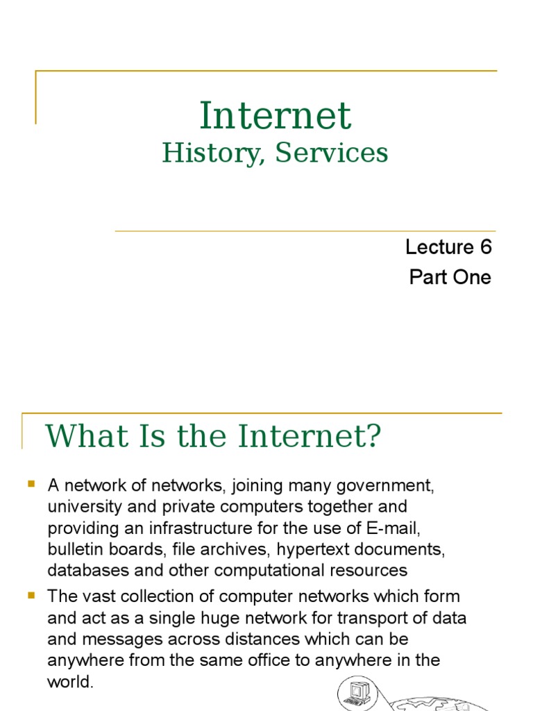 Internet: History, Services | PDF | Internet Protocol Suite | Computer ...
