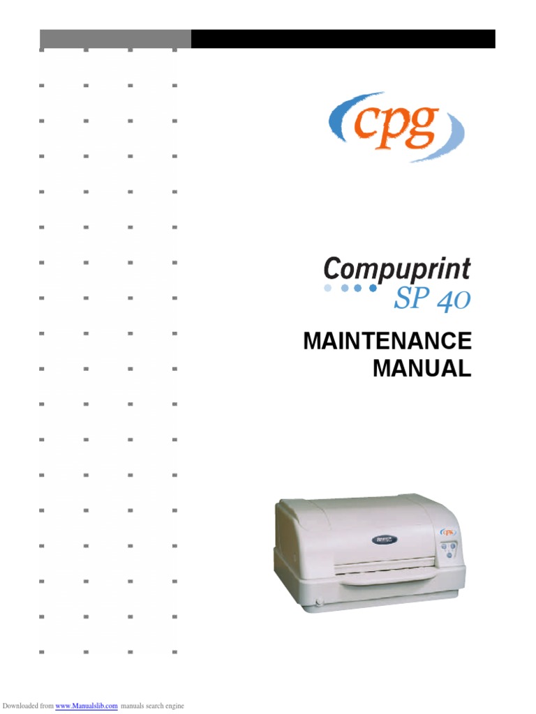 Maintenance Manual: Downloaded From Manuals Search Engine | PDF | Printer (Computing ...