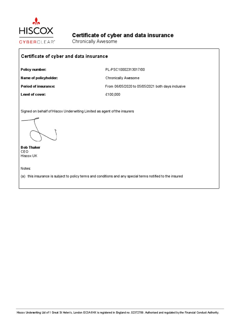 Chronically Awesome - Cyber Certificate | PDF