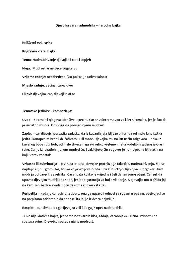 Djevojka Cara Nadmudrila | PDF