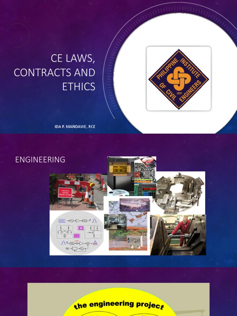 Lesson 1 - CE Laws, Contracts and Ethics | PDF | Engineer | Dignity