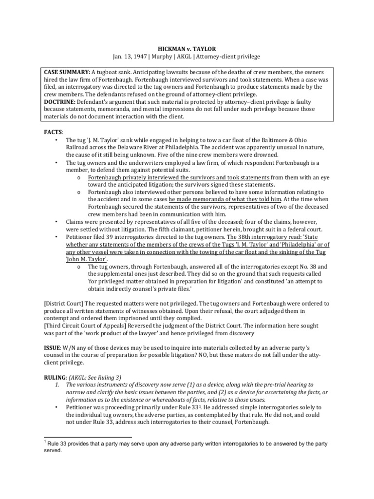 188 - Hickman v. Taylor | PDF | Public Law | Government