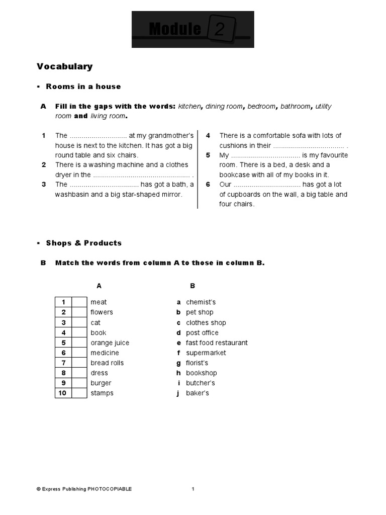 Тесты Prime Time 1 Module 2 | PDF | Bedroom | Chair