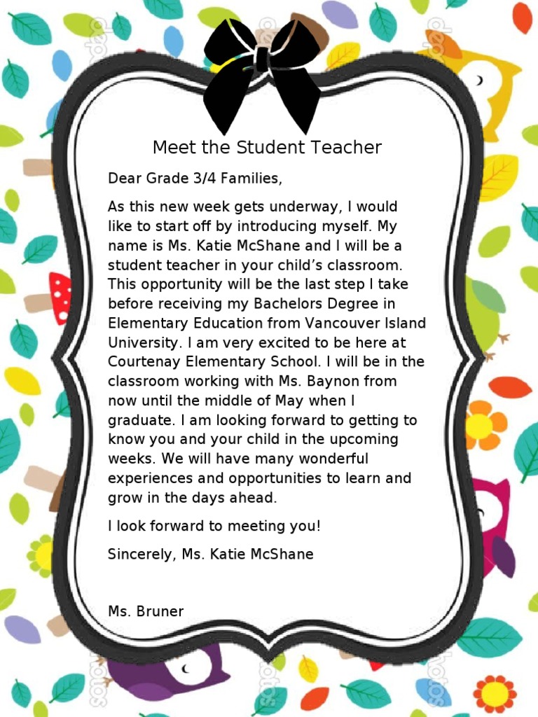 Meet The Student Teacher | PDF