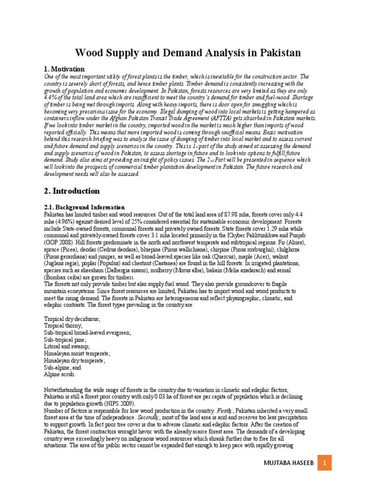 Wood Demand and Supply in Pakistan | PDF | Wood | Forests