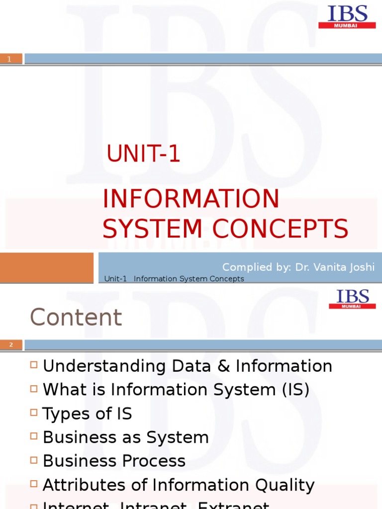 UNIT-1: Information System Concepts | PDF | Computer Network ...