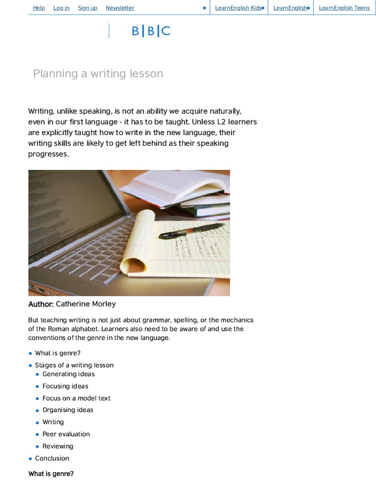 Planning A Writing Lesson - TeachingEnglish - British Council - BBC ...