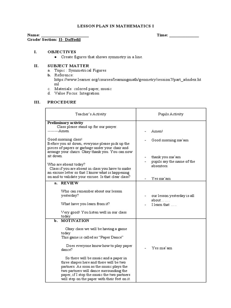 LP in Math 2 | PDF | Symmetry | Pedagogy