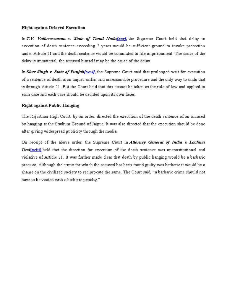 Delay Execution and Public Hanging | PDF | Social Science | Law