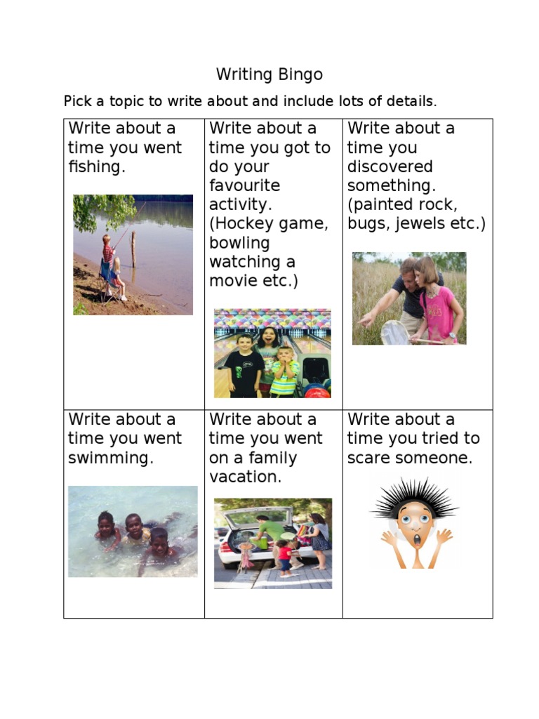 Writing Bingo-May 18-22 | PDF