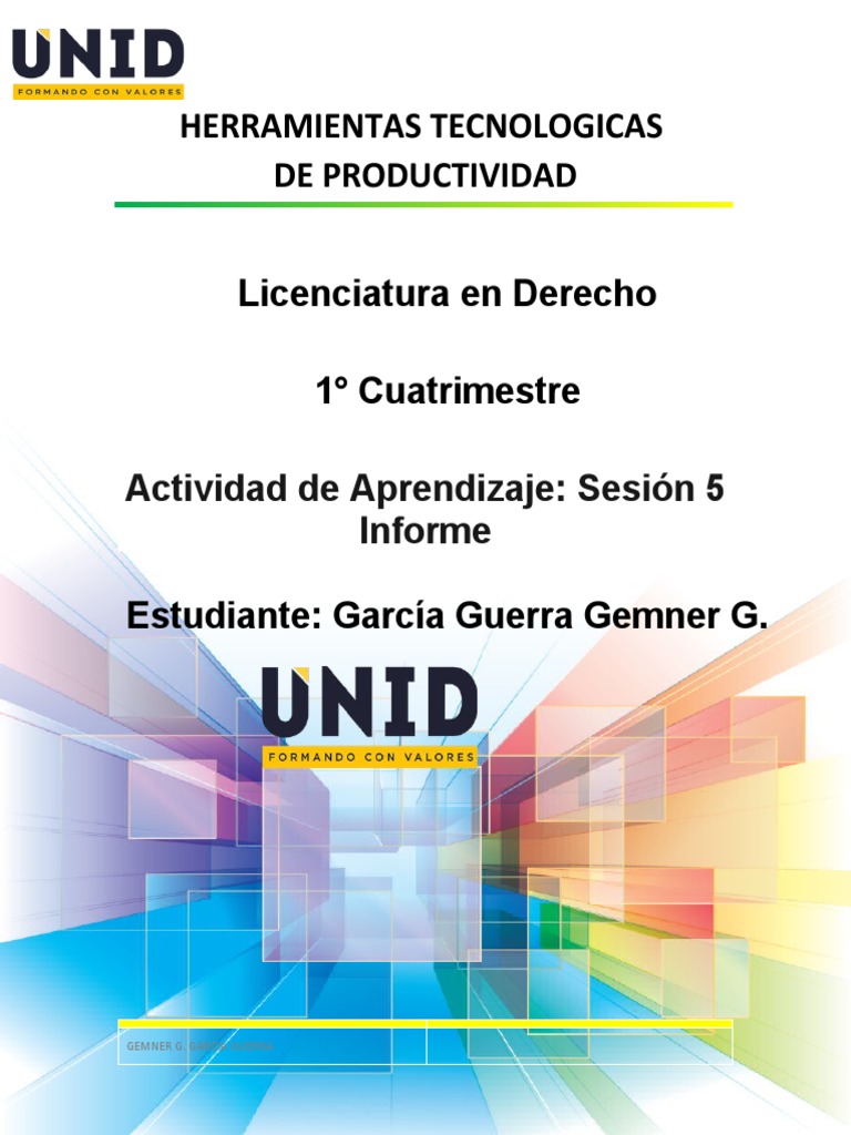 Herramientas Tecnologicas de Productividad Licenciatura en Derecho 1° Cuatrimestre | PDF ...
