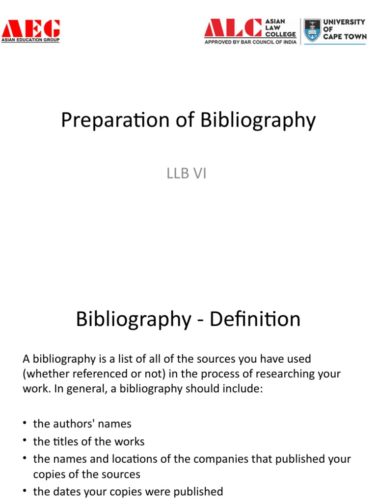 Preparation of Bibliography: LLB Vi | PDF | Bibliography | Citation