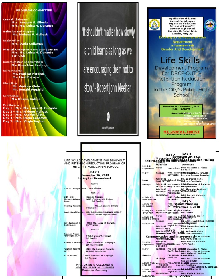 Life Skills: Development Program For Drop-Out & Retention Reduction ...