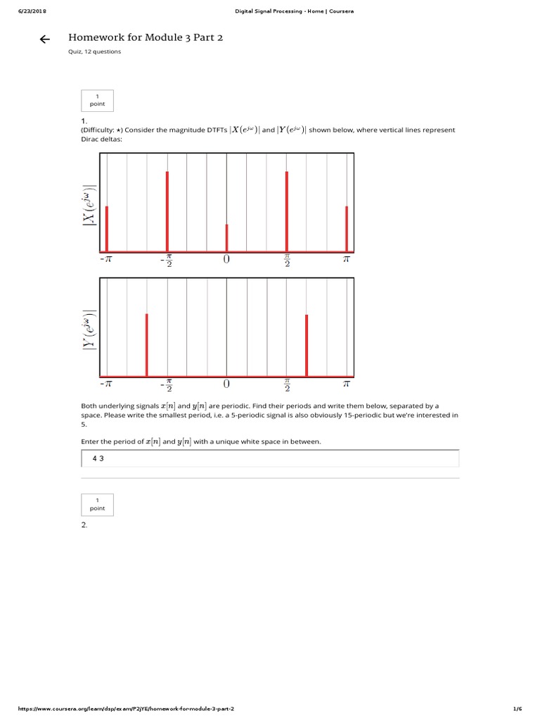 Homework For Module 3 Part 2 | PDF | Signal Processing | Mathematical Concepts
