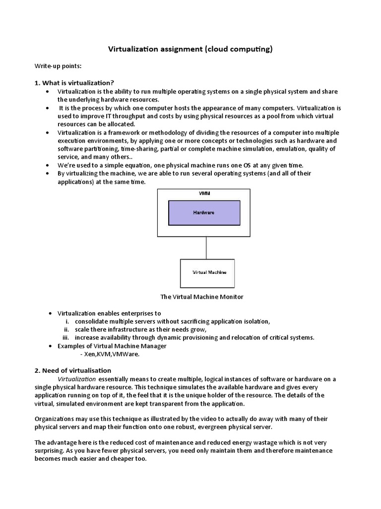 Virtualization Assignment | PDF | Virtualization | Virtual Machine