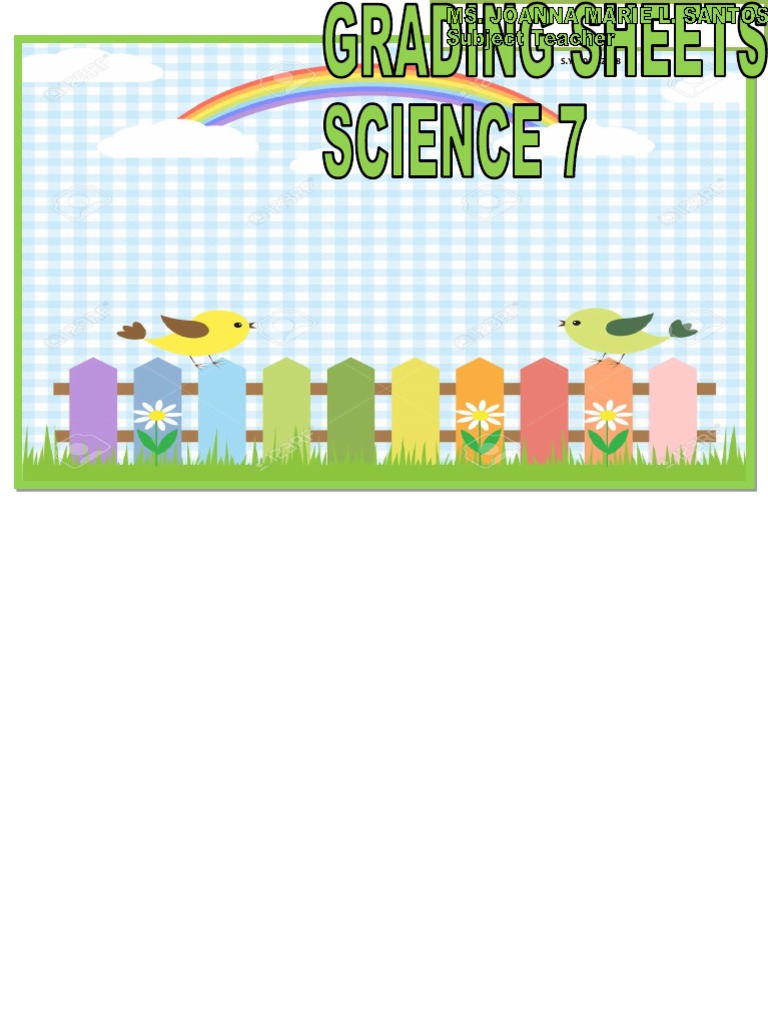 cover page grading sheets