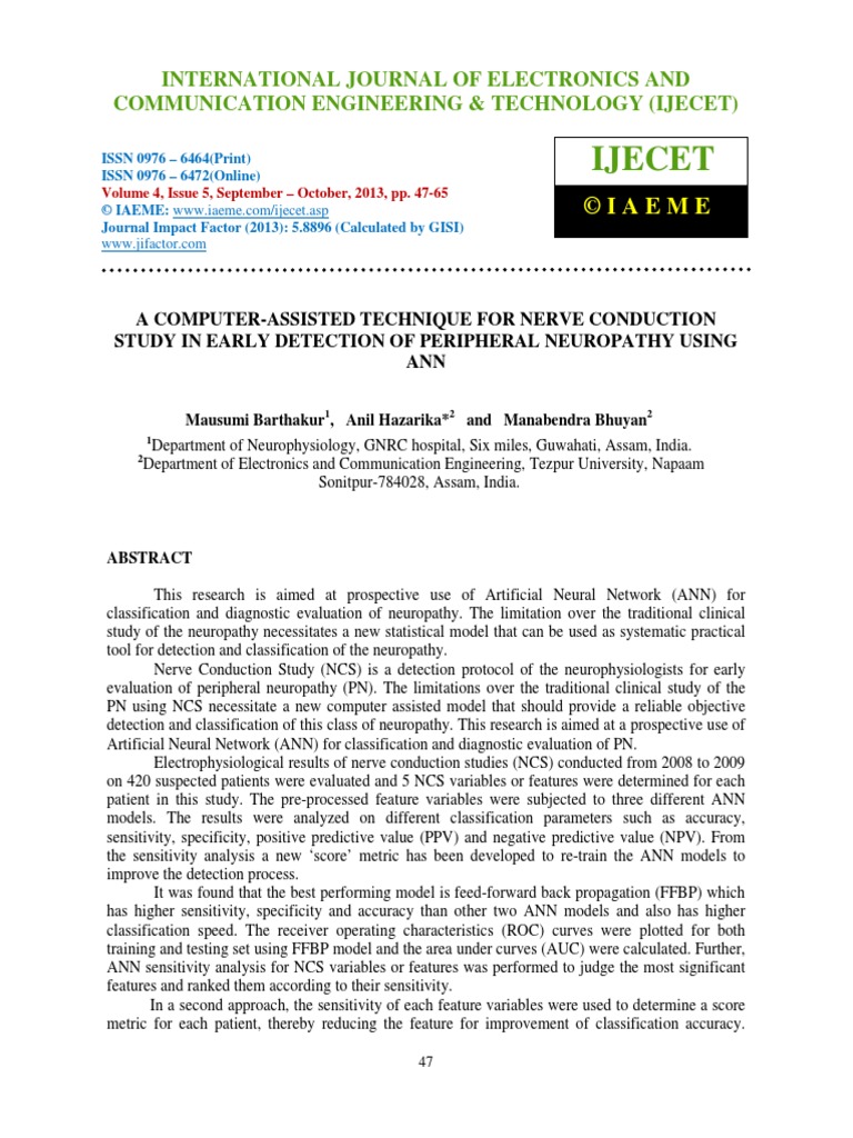 A Computer-Assisted Technique For Nerve PDF | PDF | Receiver Operating ...