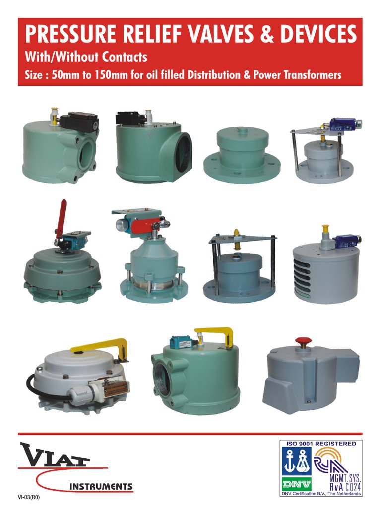 Pressure Relief Valves With Contacts | PDF | Transformer | Valve