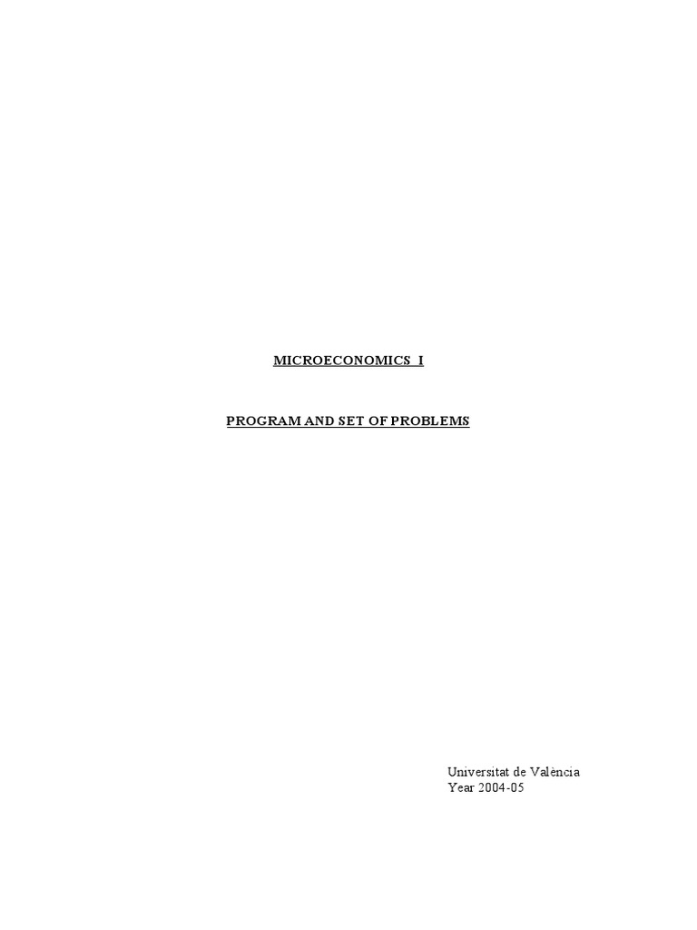 Microeconomics Problems Set | PDF | Demand | Price Elasticity Of Demand