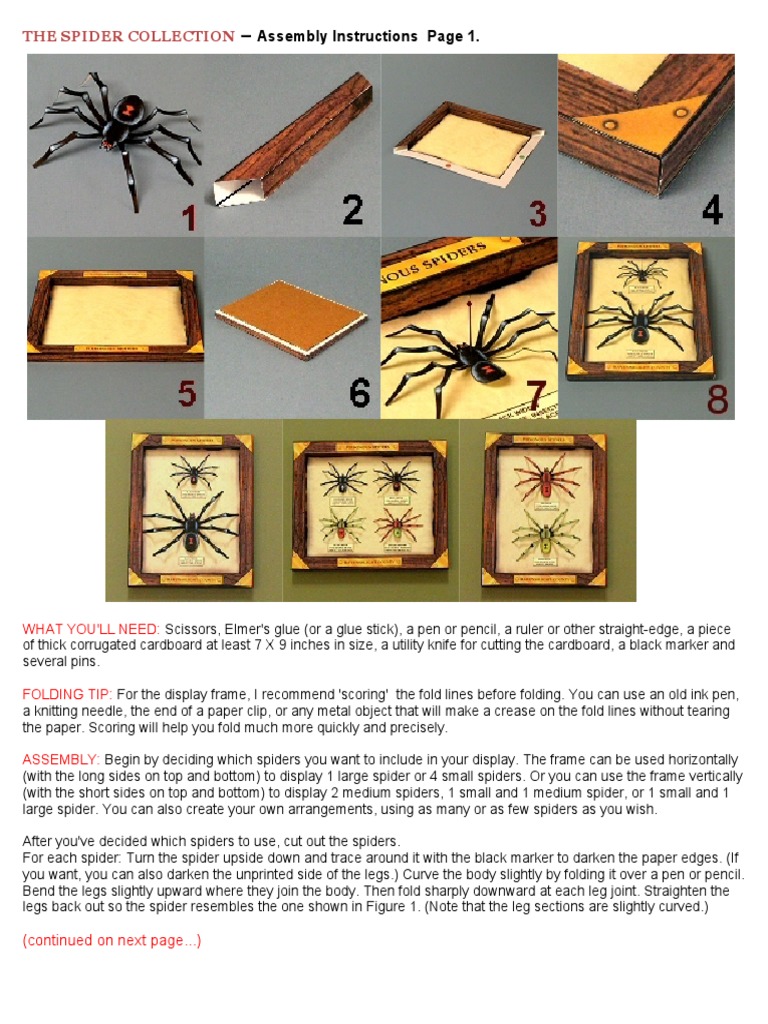 Assembly Instructions Page 1.: The Spider Collection | PDF | Spider ...