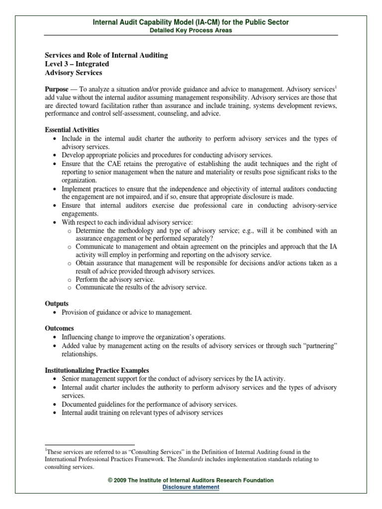 Level 3 Integrated Advisory Services | PDF | Internal Audit | Audit