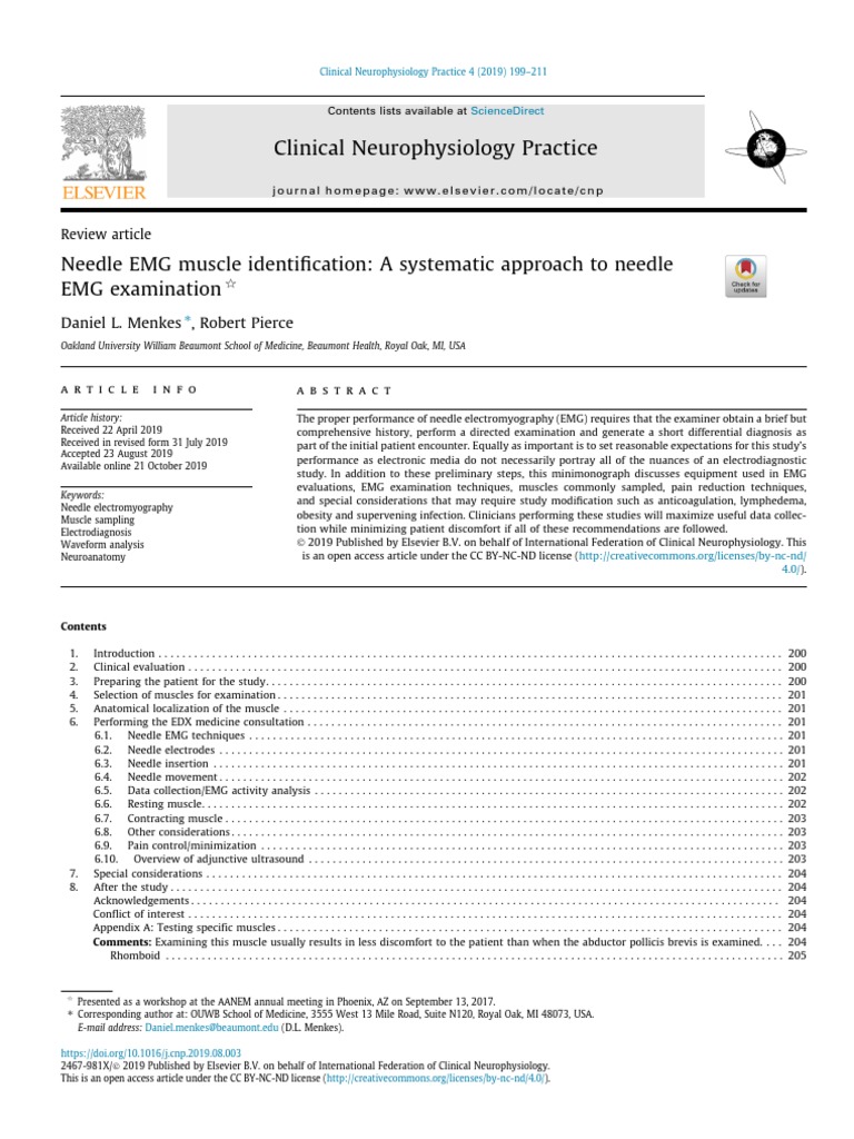 Needle EMG Muscle Identification Guide | PDF | Electromyography | Thumb