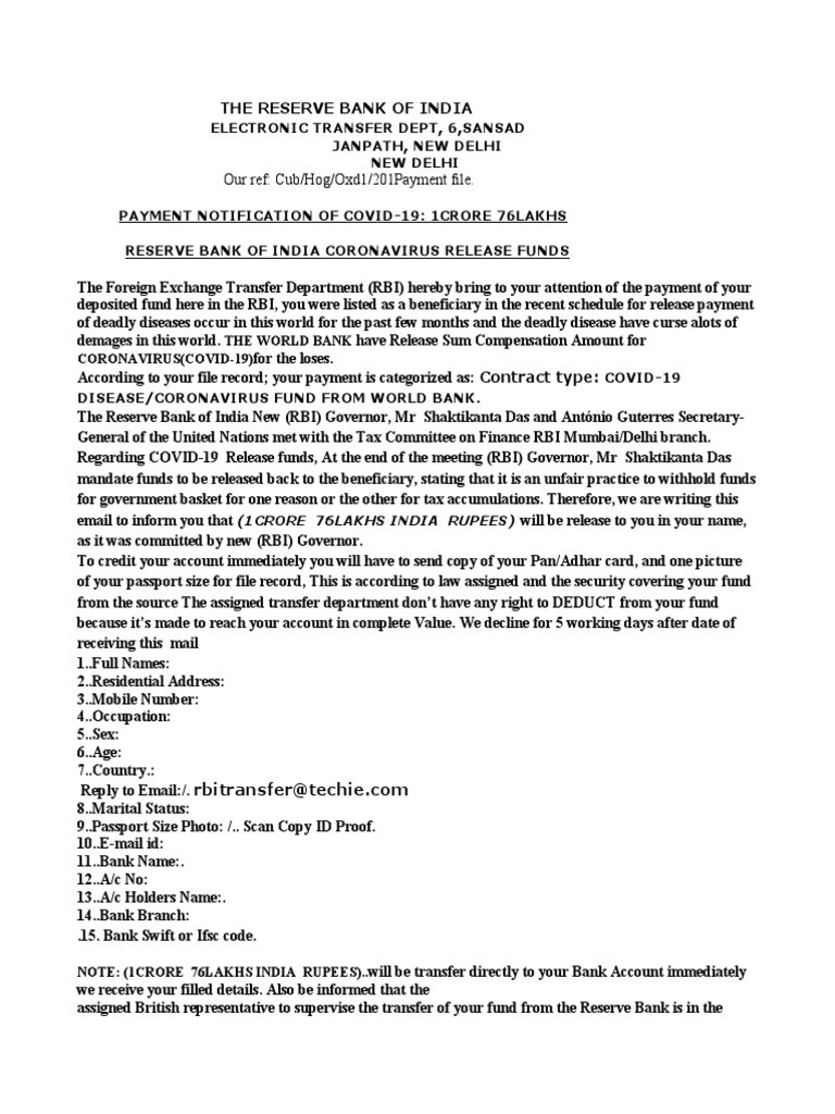 Our Ref: Cub/Hog/Oxd1/201Payment File.: (1crore 76lakhs India Rupees ...