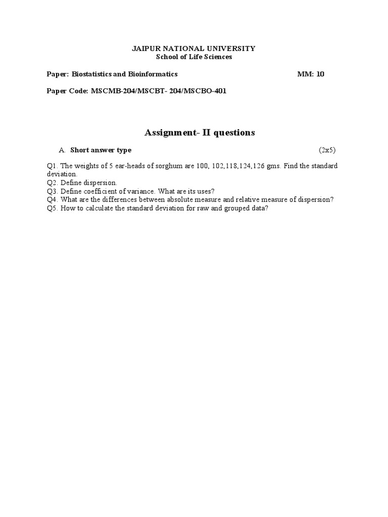 Assignment-II Questions | PDF