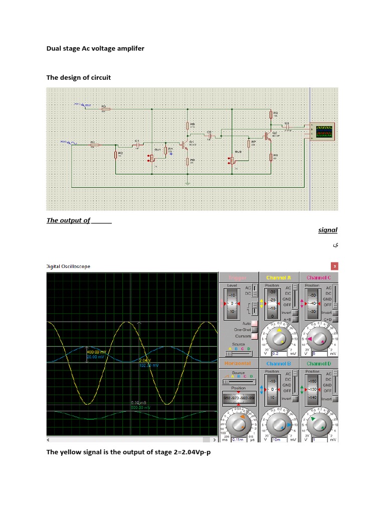 Dual Stage Ac Voltage Amplifer: The Output of Signal | PDF